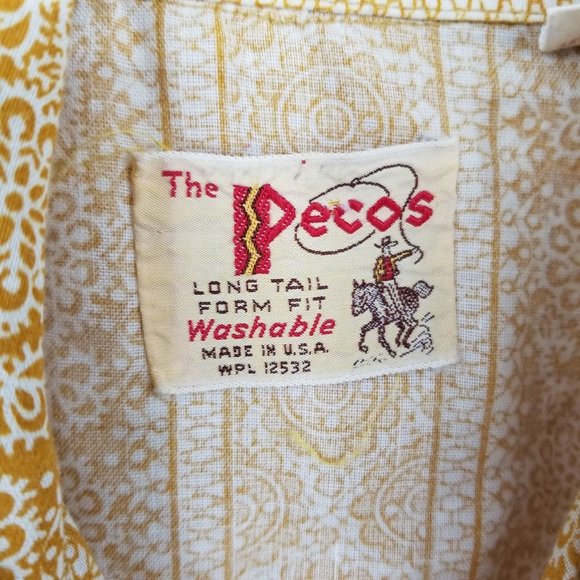The Pecos | Tops | Vintage The Pecos Long Tail Form Fit Pearl Snap ...
